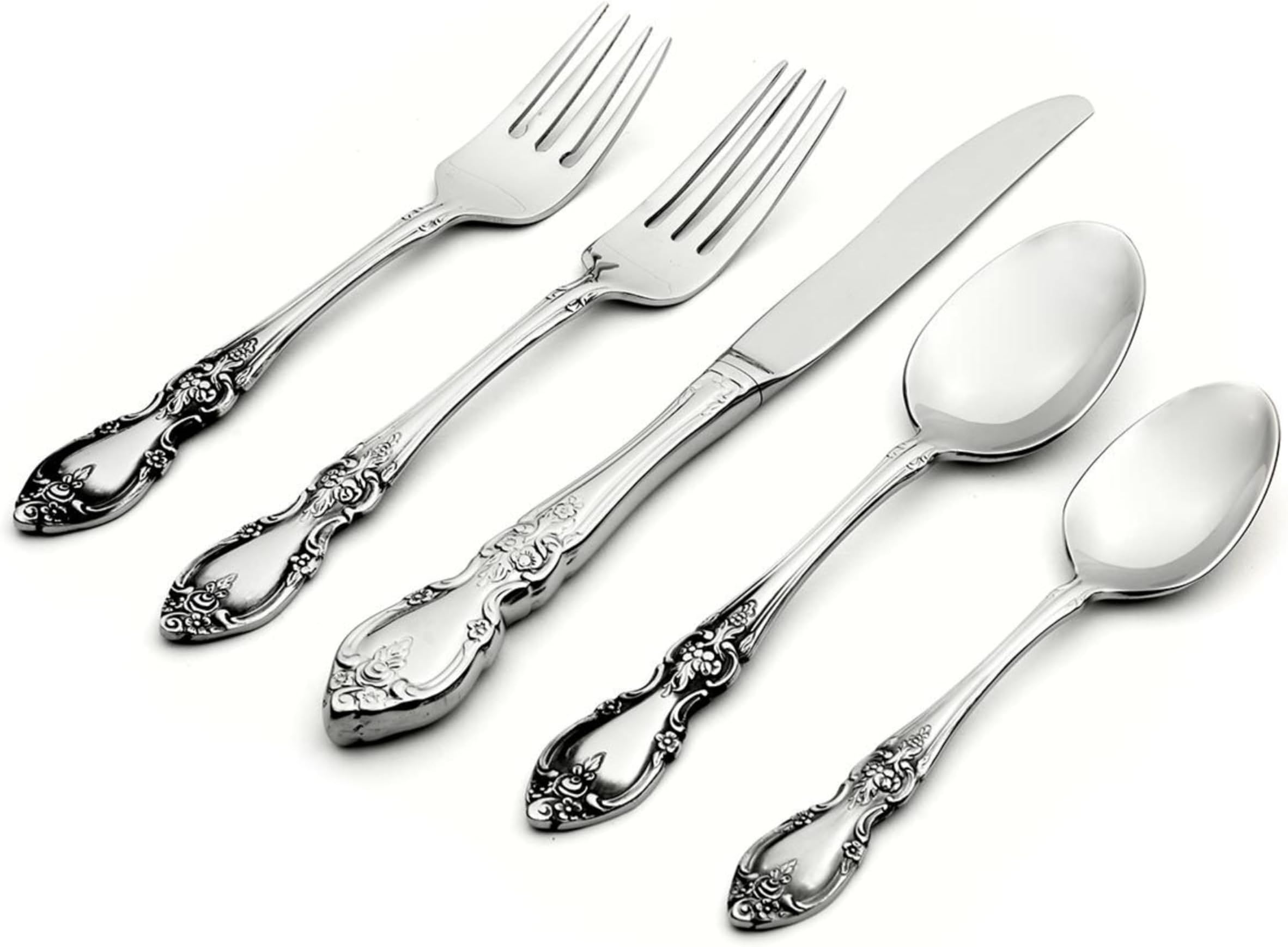 Amazon.com | Oneida Michelangelo 45 Piece Fine Flatware Set, Service ...