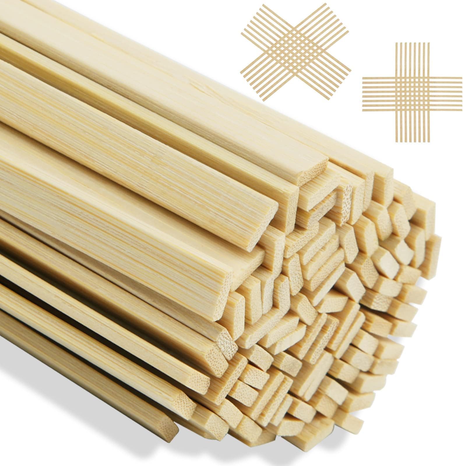 Mxfans 10Pcs Natural Square Bamboo Thin Wood Sticks 100mm for DIY Craft ...