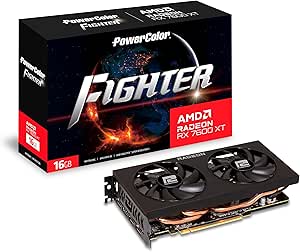 Amazon.com: PowerColor Fighter AMD Radeon RX 7600XT Graphics Card 16GB ...