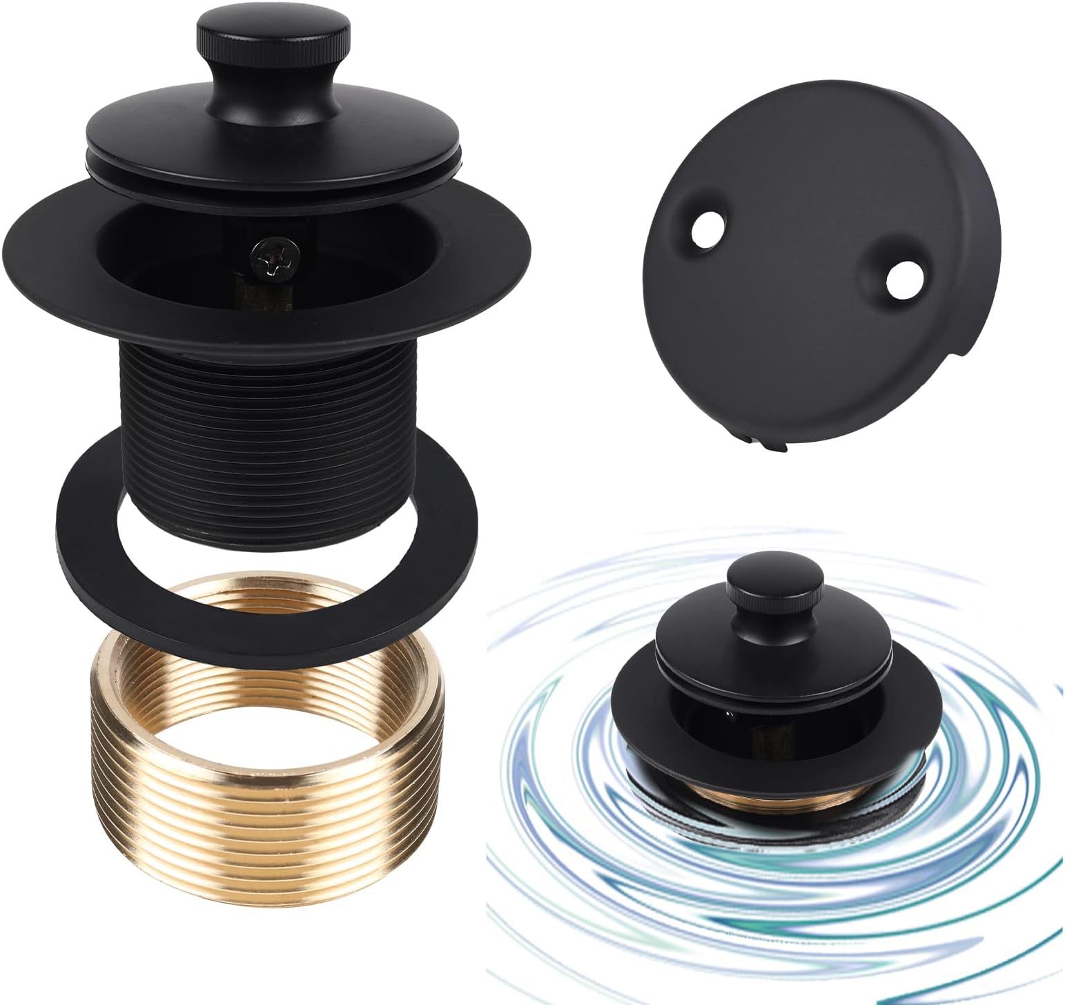 Amazon.com: Weirun Lift & Turn Tub Trim Set with 2-Hole Overflow ...