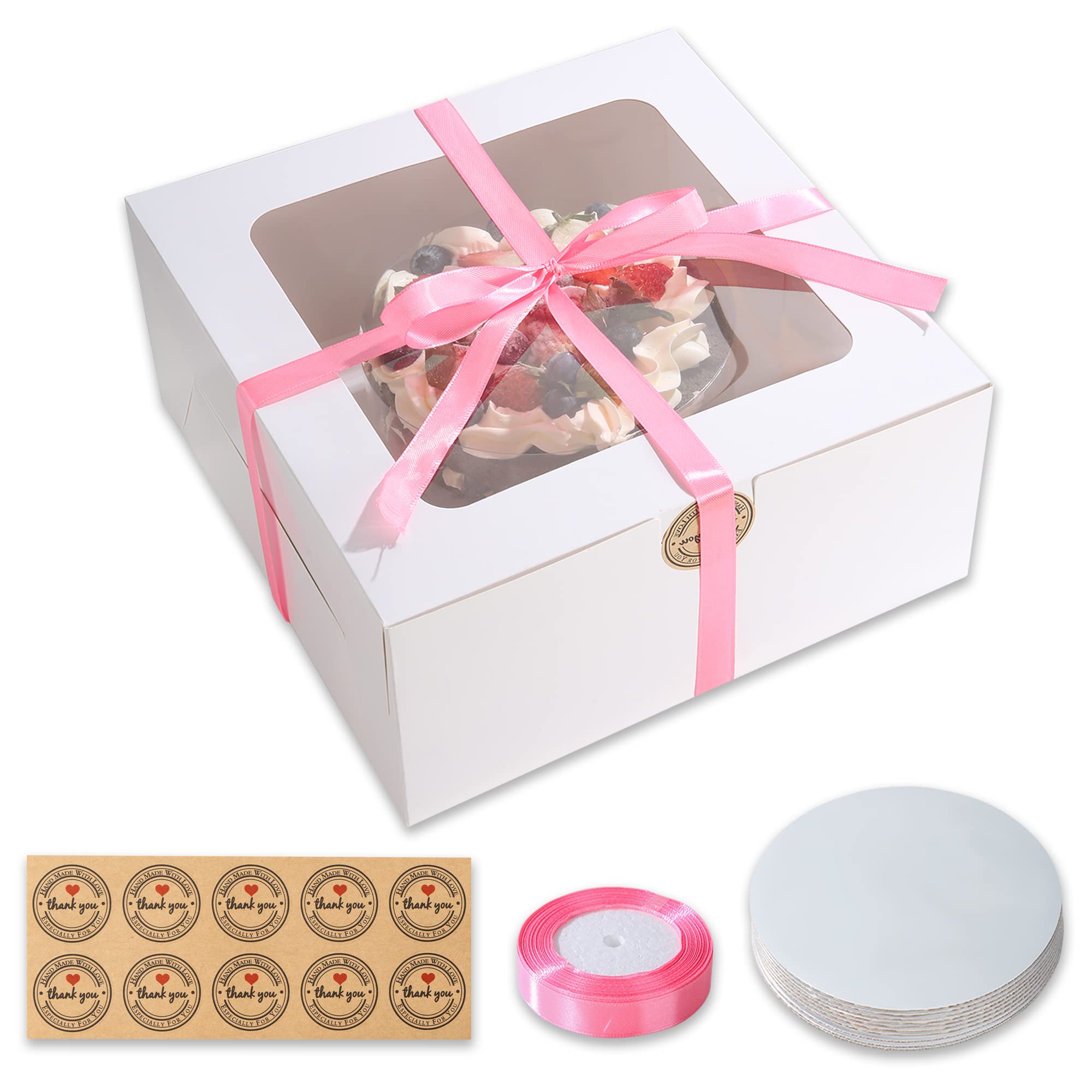 Haus Spirit 20pcs Cake Boxes 10 Inch Usa Assembled 10x10x5 | Desertcart ...