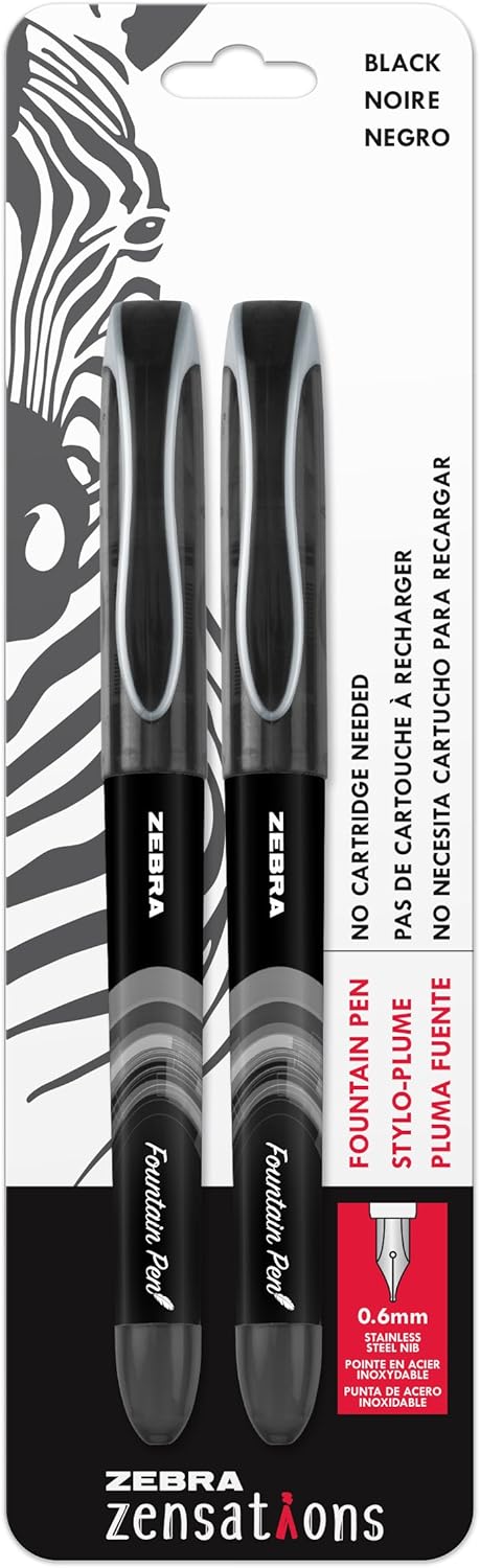 Amazon.com : Zebra Pen Zensations Fountain Pen Set, Fine Point 0.6mm ...