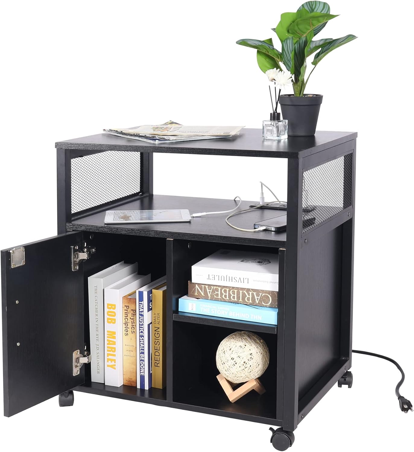 Amazon.com: ALBOMI Rolling File Cabinets with Socket and USB Charging ...