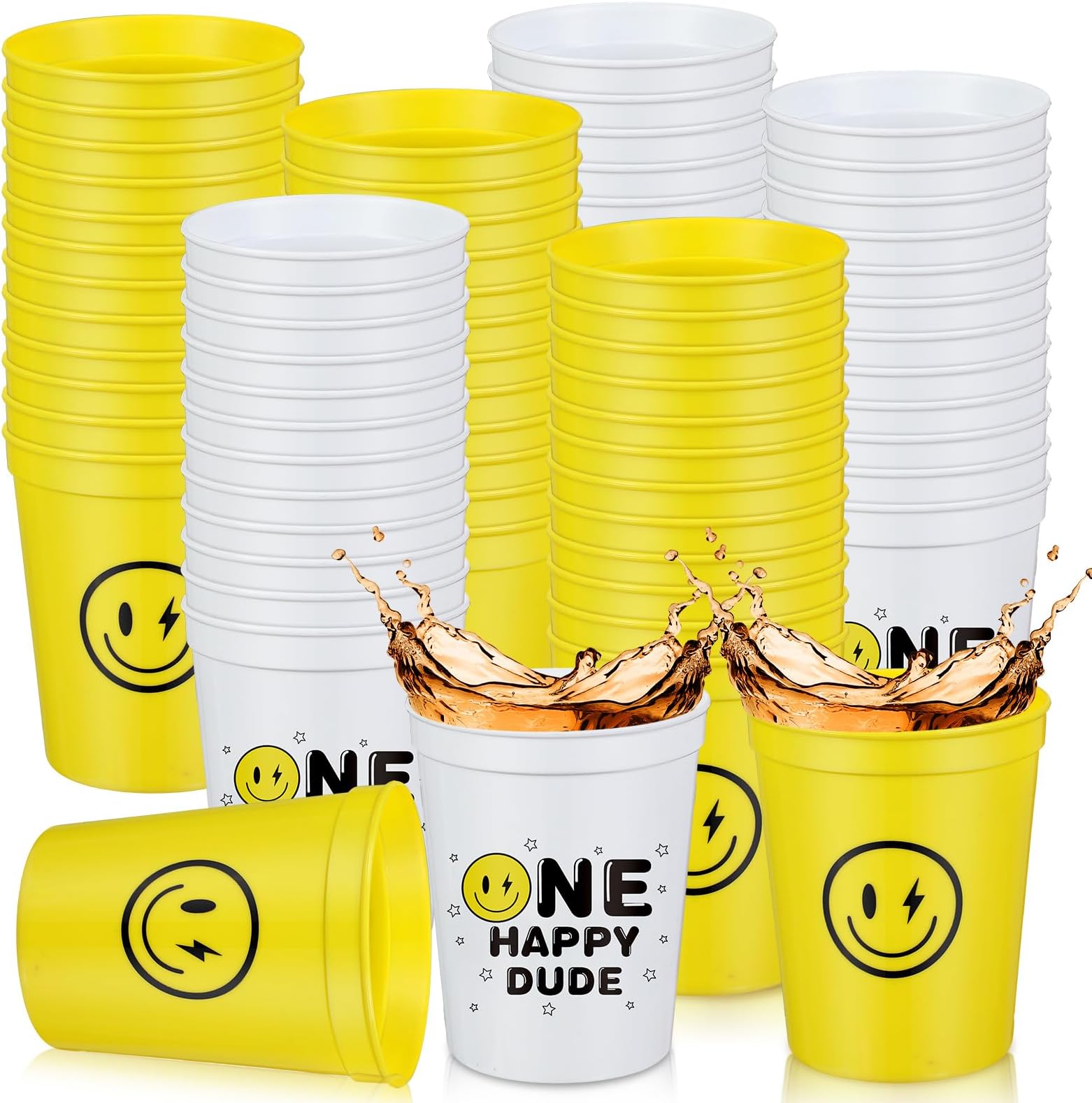 Amazon.com | Norme 24 Pcs One Happy Dude 16 oz Plastic Cups Reusable ...