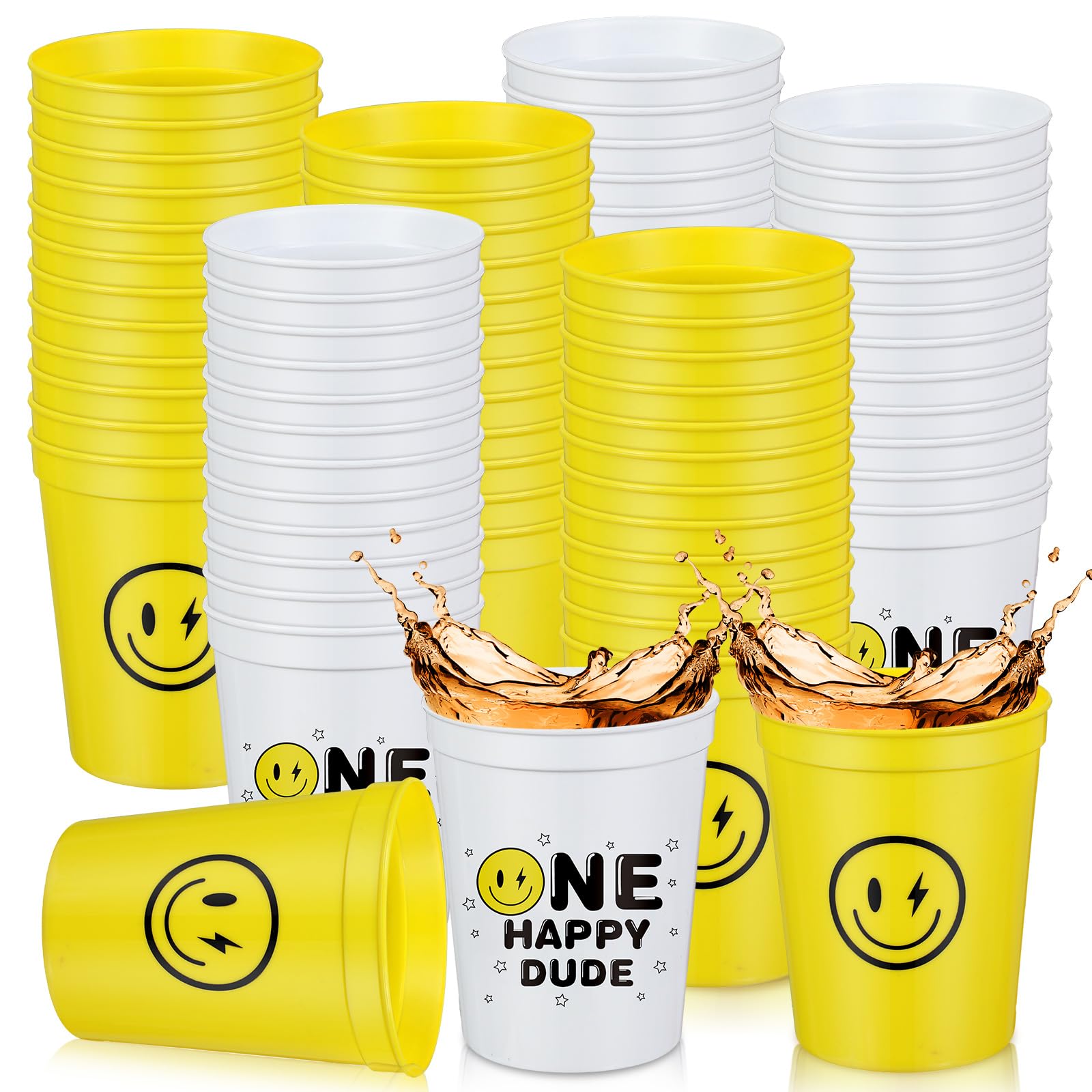Amazon.com | Norme 24 Pcs One Happy Dude 16 oz Plastic Cups Reusable ...