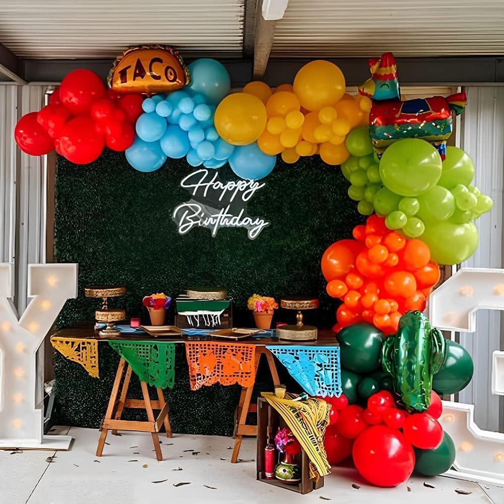 Amazon.com: Mexican Fiesta Party Decorations 168PCS Fiesta Balloon ...