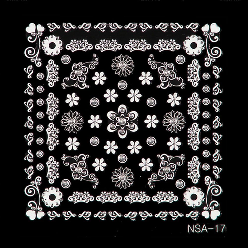 Amazon.com: MODAL Nail-Art Sticker Floral Design NSA-17-W : Beauty ...