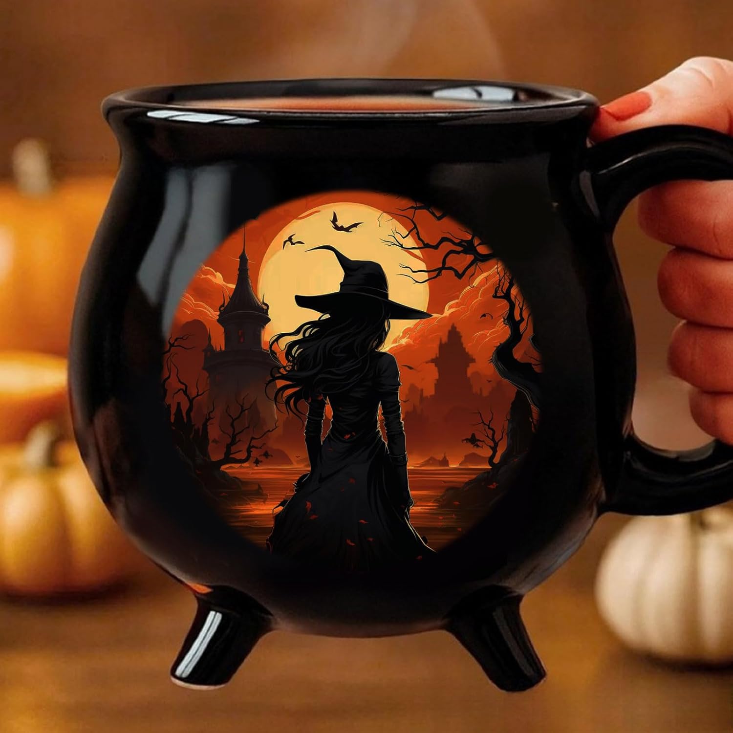 Amazon.com: Personalized Witch Cauldron Mug, Custom Halloween Witch Mug ...