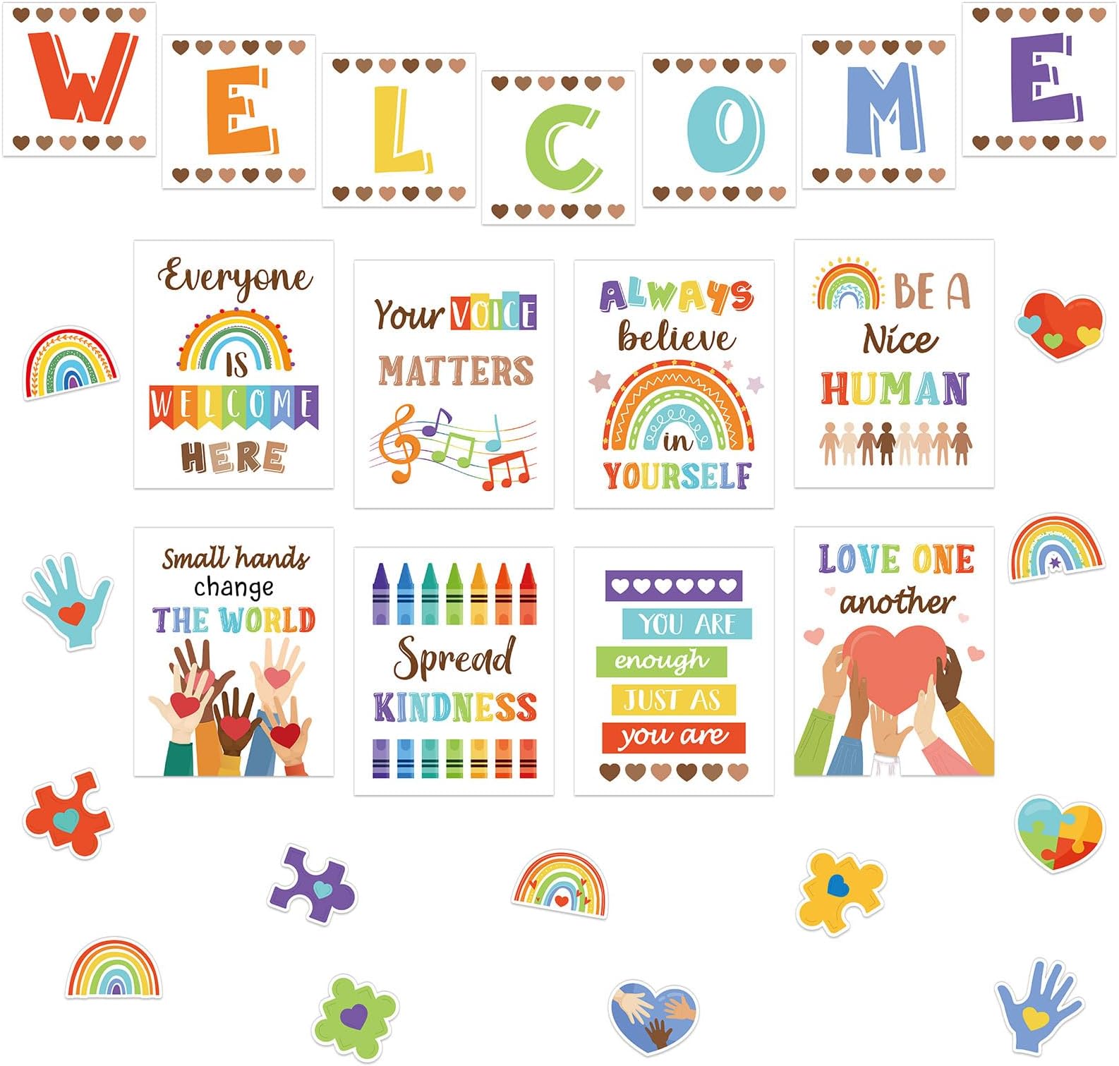 Amazon.com: Outus 28 Pcs Diversity Posters for Classroom Inclusive ...