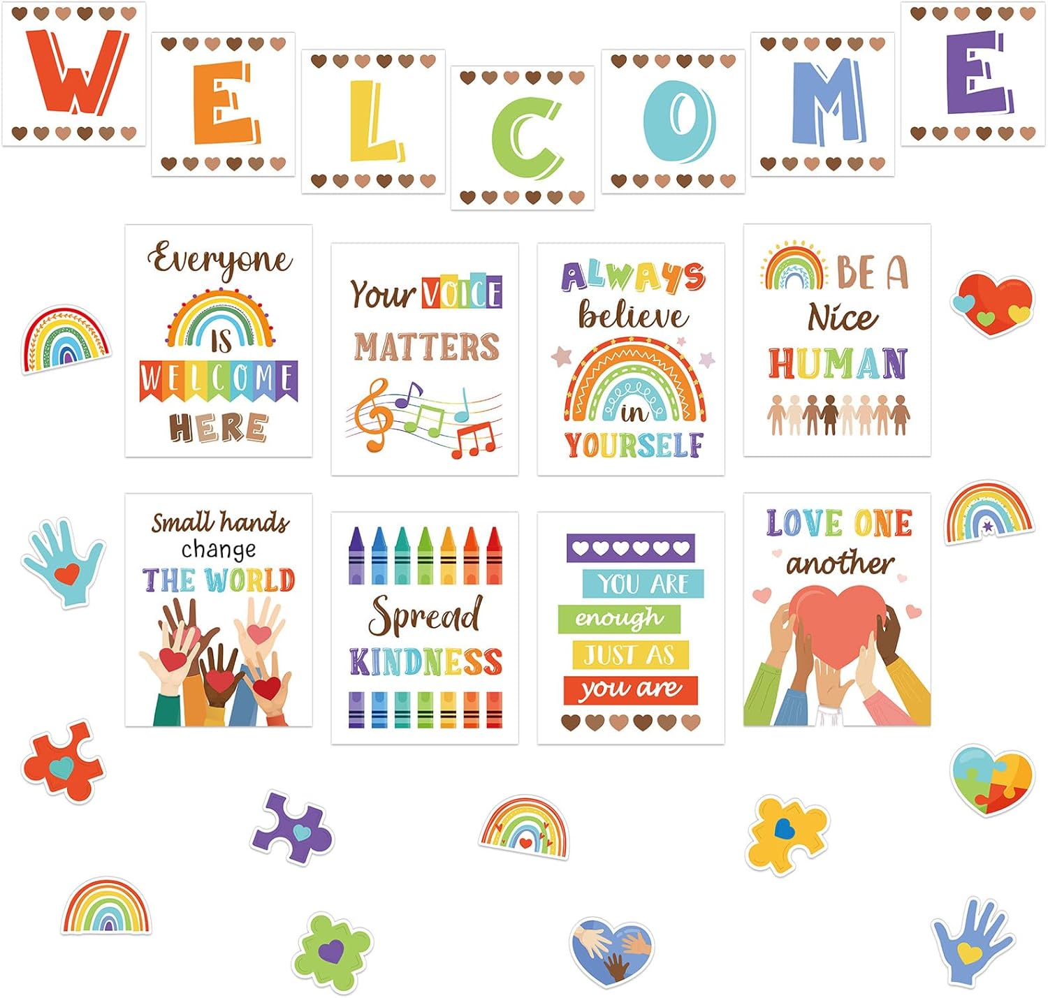 Amazon.com: Outus 28 Pcs Diversity Posters for Classroom Inclusive ...