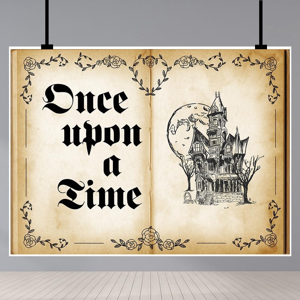 Amazon.com : Mocsicka Once Upon a Time Backdrop Fairy Tale Book Castle ...