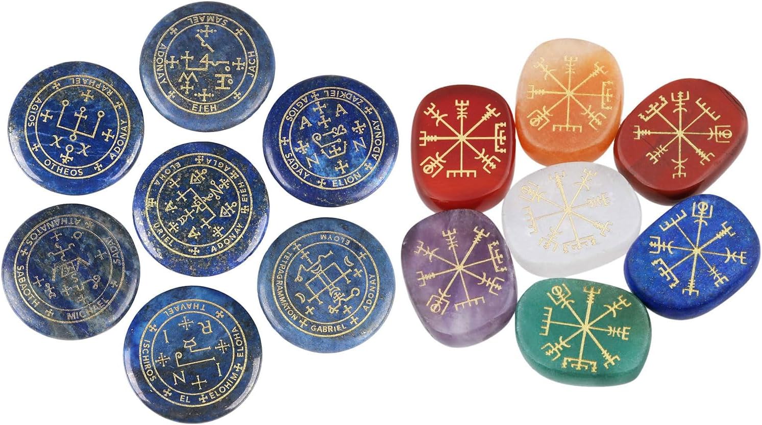 Amazon.com: SUNYIK Pack of 2 Engraved Archangels Gabriel Sigil Stone ...