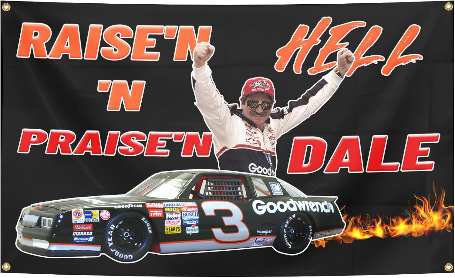 Amazon.com : Dale Earnhardt Racing Flag Aesthetic Decorative Durable ...