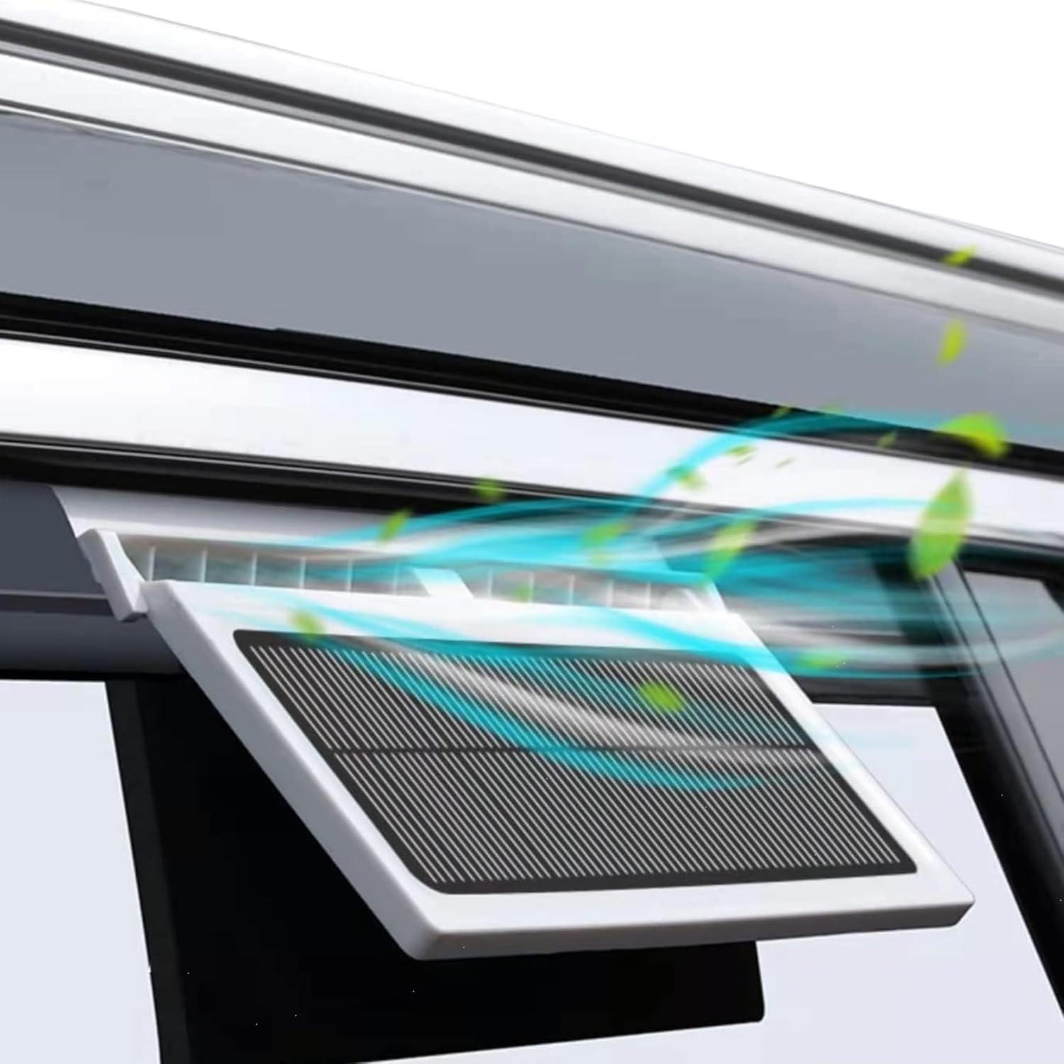 MYUOOT Solar Powered Car Window Fan, ABS Auto Solar Ventilation Fan for ...