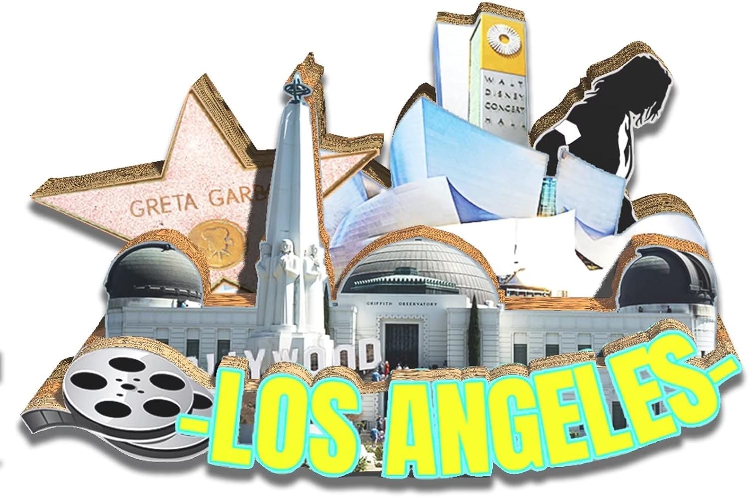 Amazon.com: USA Los Angeles Magnet Fridge Magnet Wooden 3D Landmarks ...