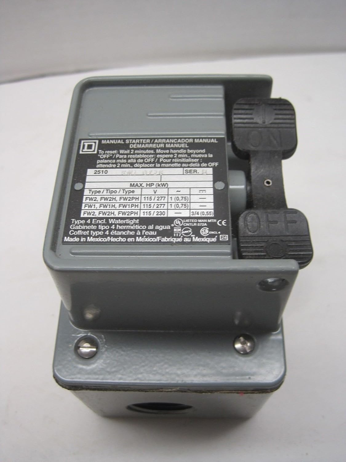New Square D 2510-FW1-0726 Manual Starter 2510FW10726: Amazon.com ...