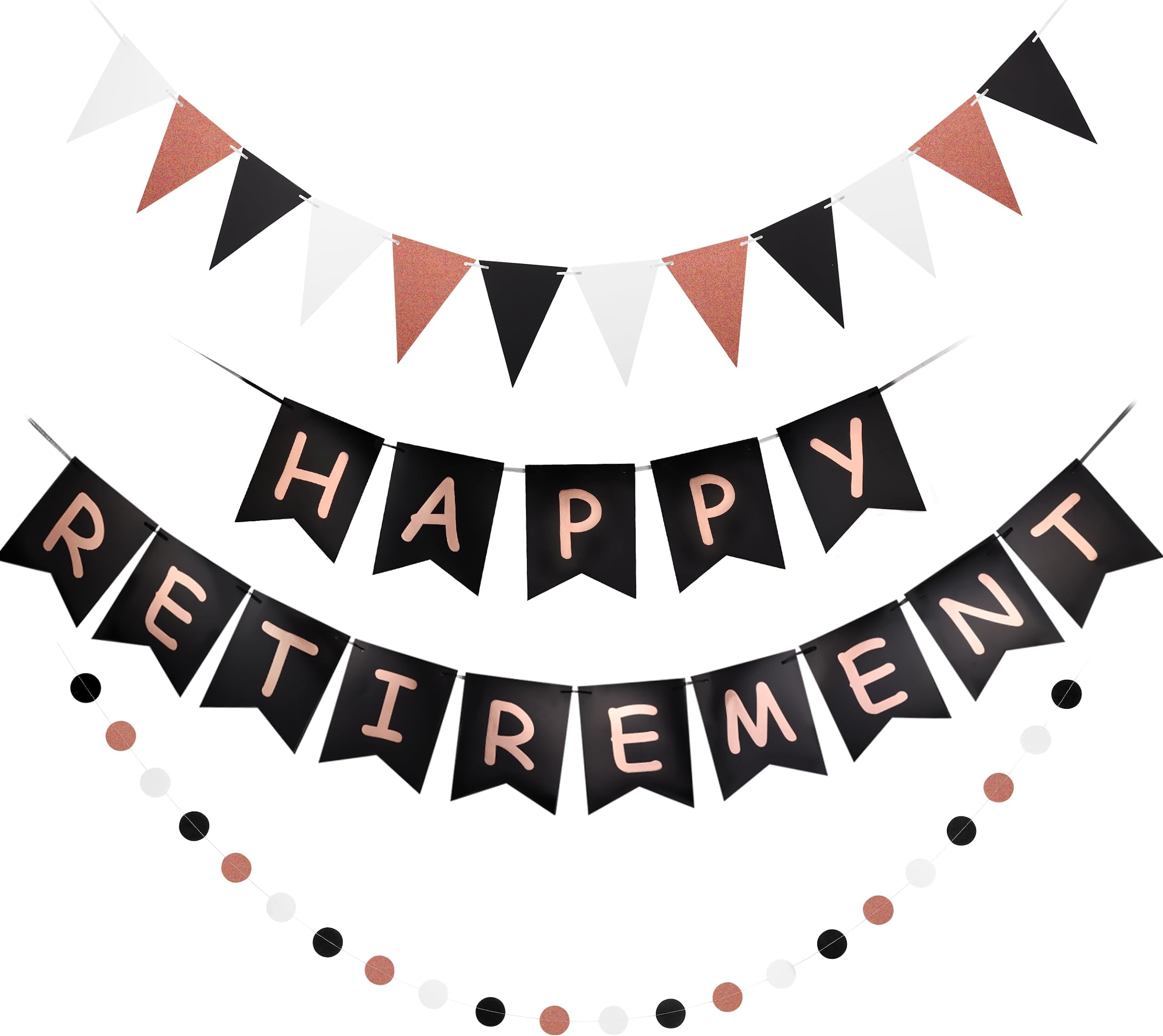 Amazon.com: Happy Retirement Banner, Black Glitter Retirement ...