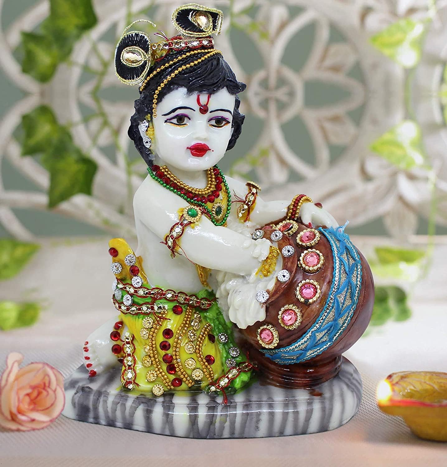 Amazon.com: TIED RIBBONS Krishna Statue Hindu God Resin Statue | 7 X 3. ...