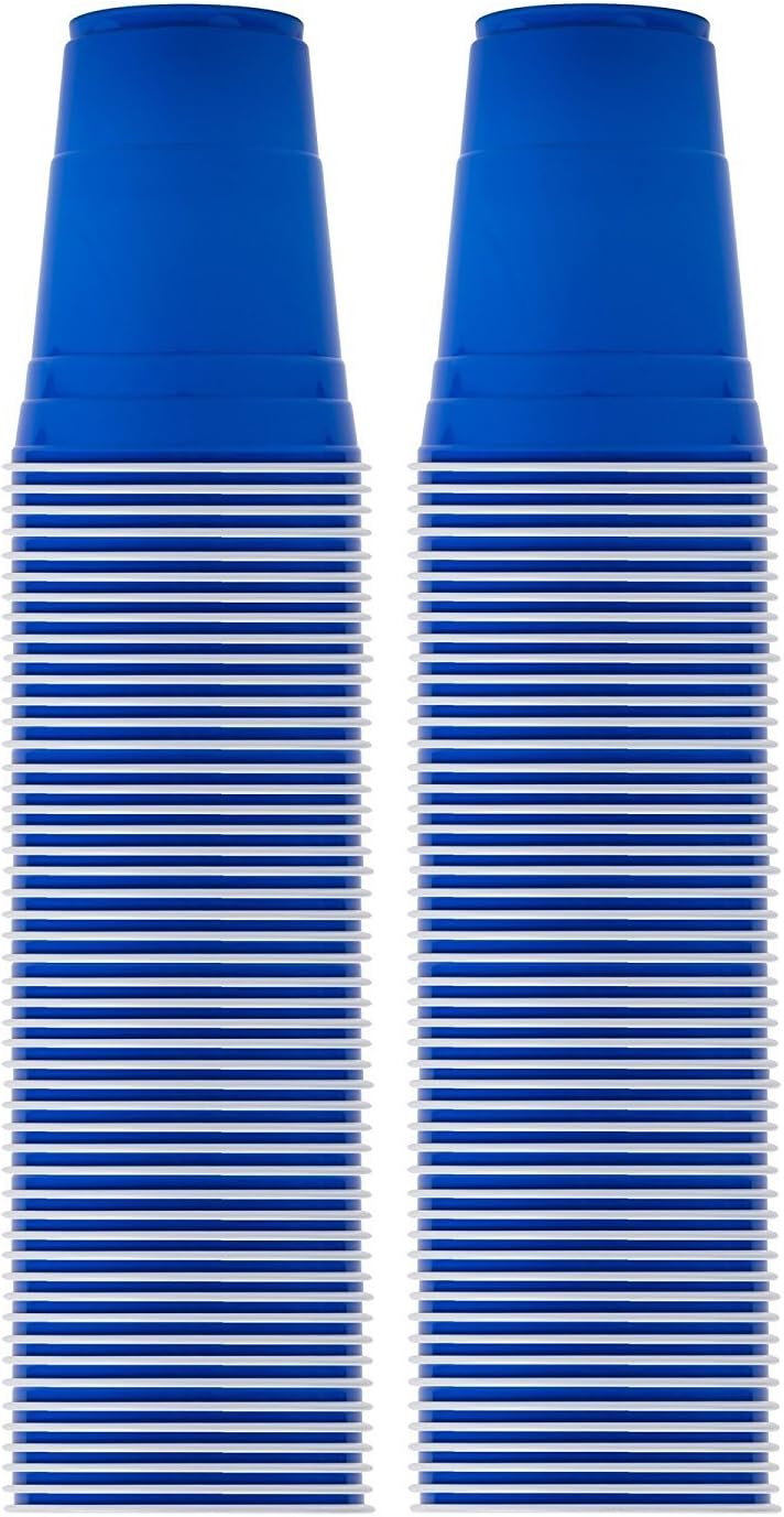 Amazon.com: Kitch Blue Large Plastic Party Cups Cold Cup Made in USA 16 ...
