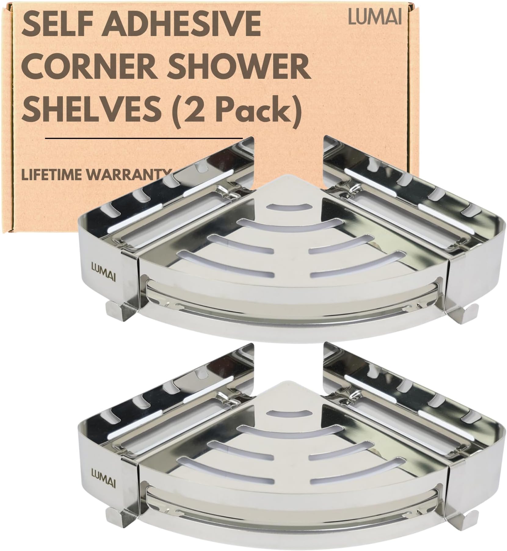 Amazon.com: Corner Shower Caddy, Wall-Mounted Bathroom Corner Shelf ...