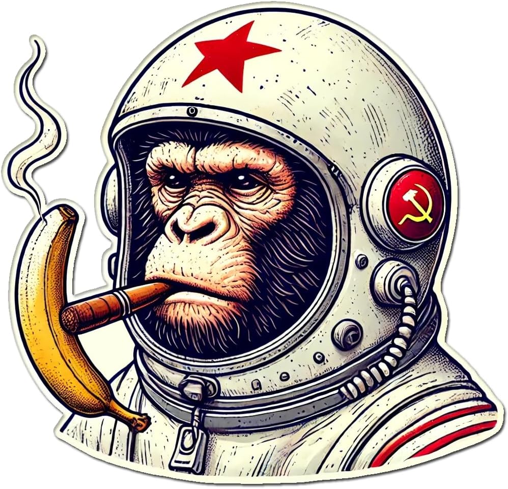 Amazon.com: Soviet Space Monkey Sticker : Automotive