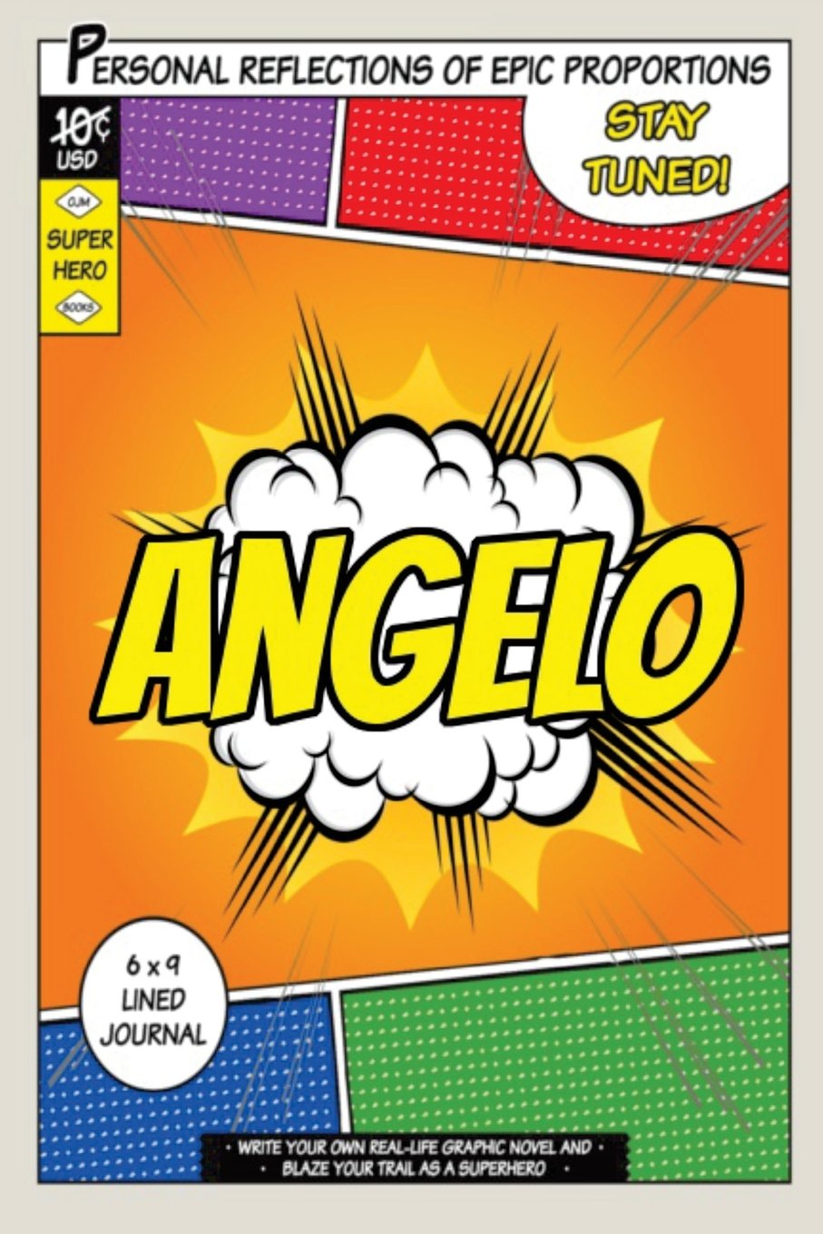 Superhero Angelo: A 6 x 9 Lined Journal: One Jacked Monkey Publications ...