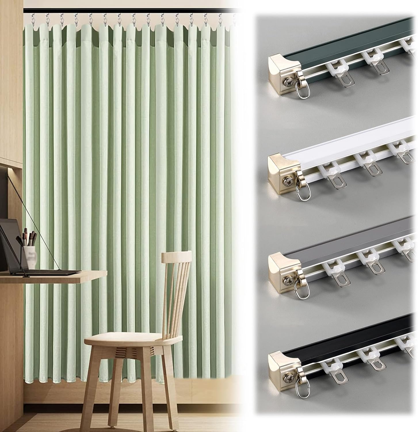Amazon.com: Thickened Curtain Rail Aluminum Alloy Room Divider Ceiling ...