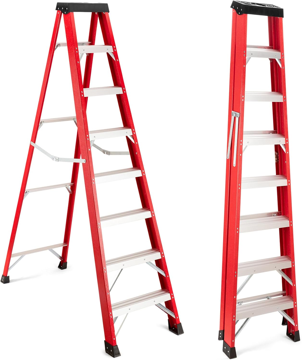 Ladder 8-Foot Fiberglass Step Ladder, Folding Platform Step ladders for ...