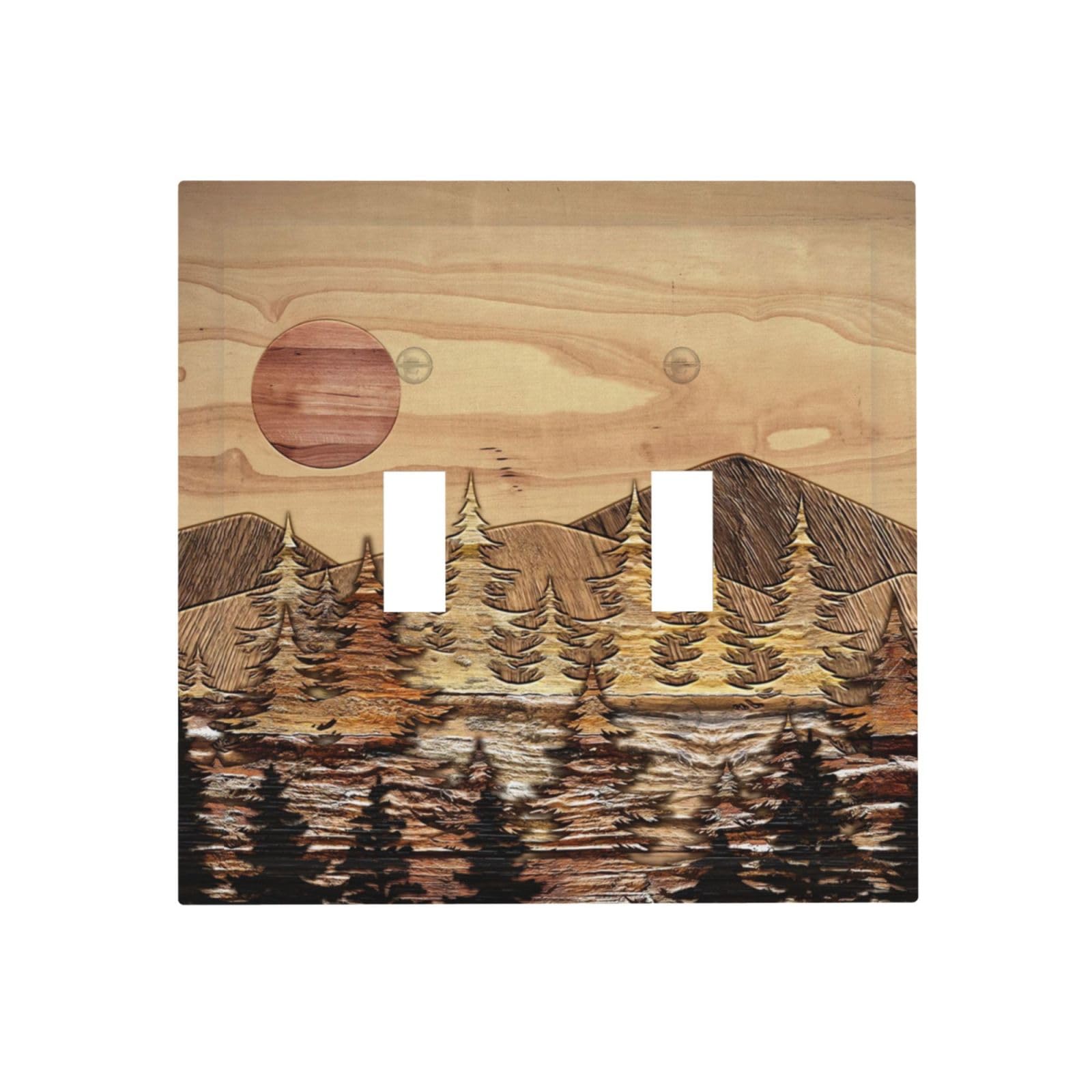 Farmhouse Rustic Pine Tree Forest Light Switch Plates Cover 2 Gang ...