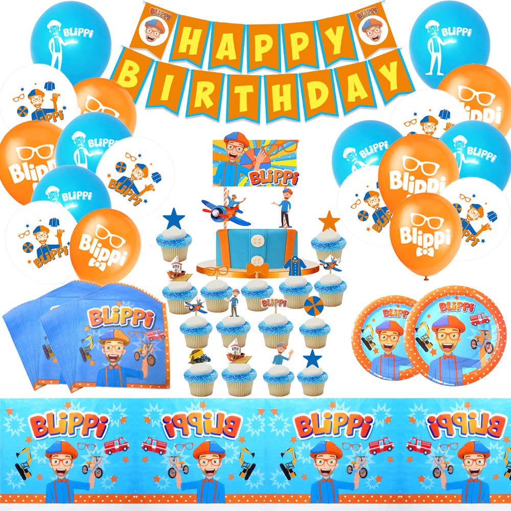 Buy JIMAO Blippi Birthday Party Supplies Blippi Party Supplies Birthday ...