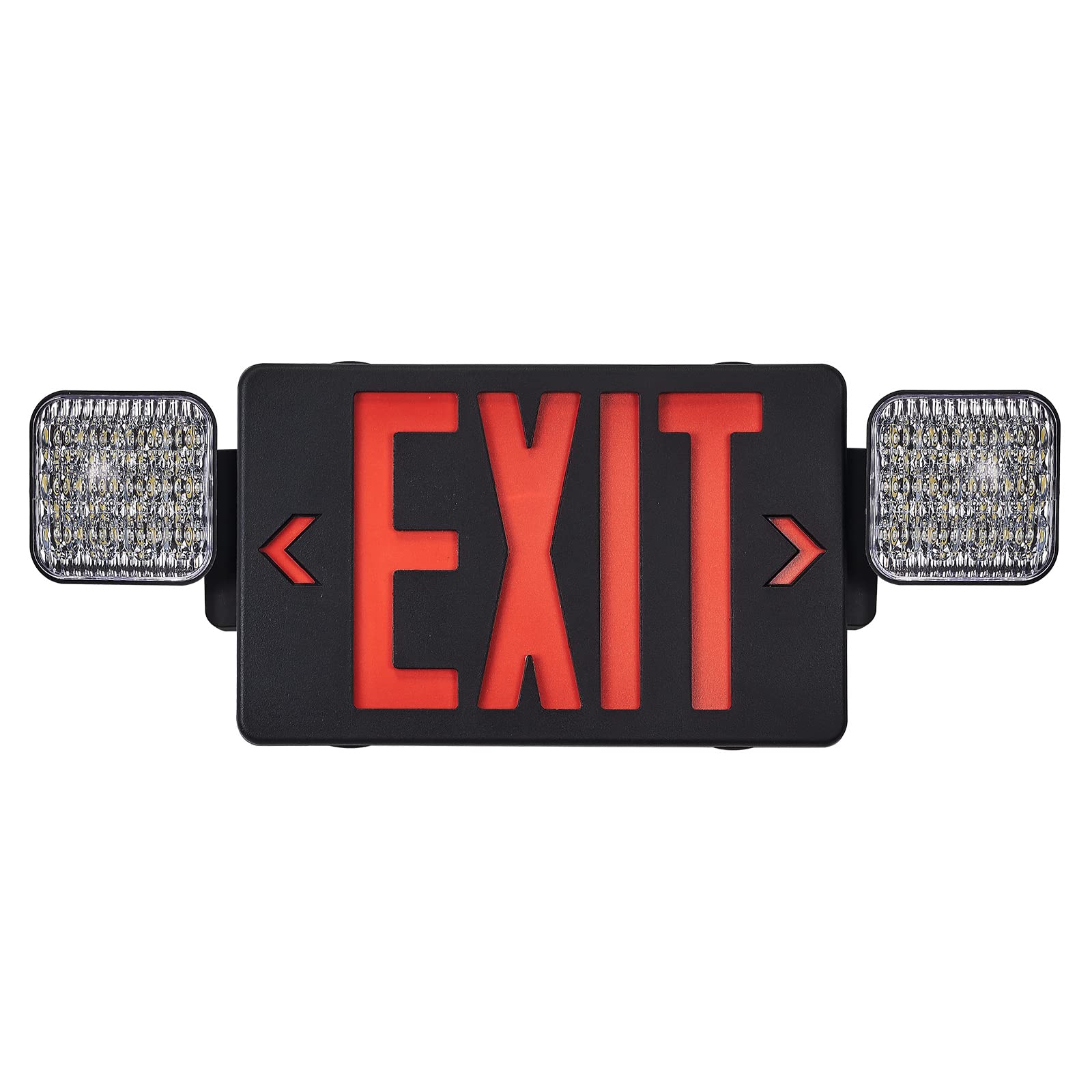 GZRUIYANG Black Housing Exit Sign with Emergency Lights Red, LED ...