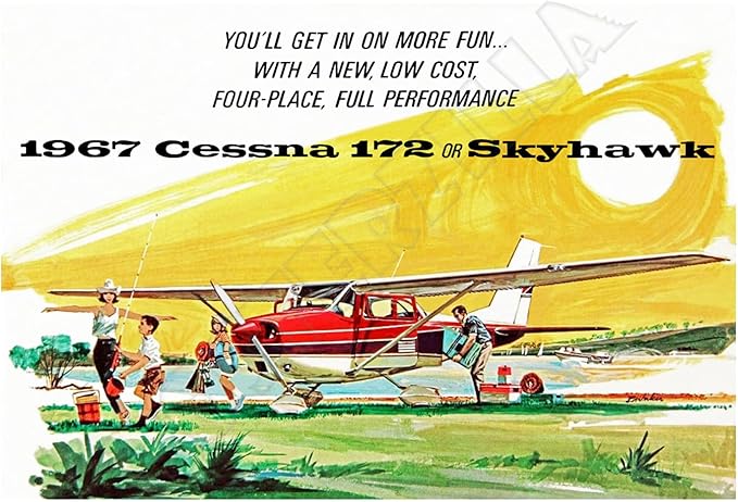 Amazon.com: Posterzilla Cessna 172 Skyhawk 1967 Vintage Advertising ...
