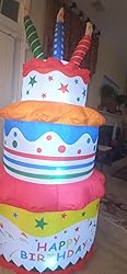 Amazon.com: Giant Inflatable 6ft Birthday Cake Birthday Party Outdoor ...