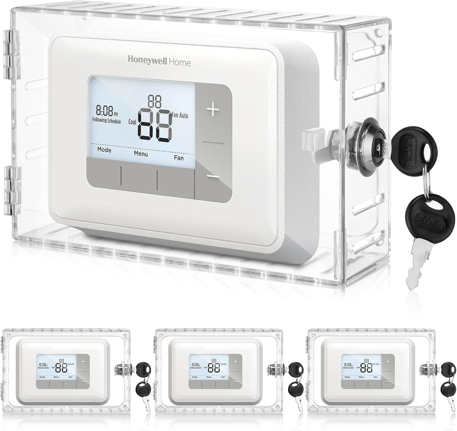 Amazon.com: Wenqik 4 Pcs Universal Thermostat Lock Box with Key, Clear ...
