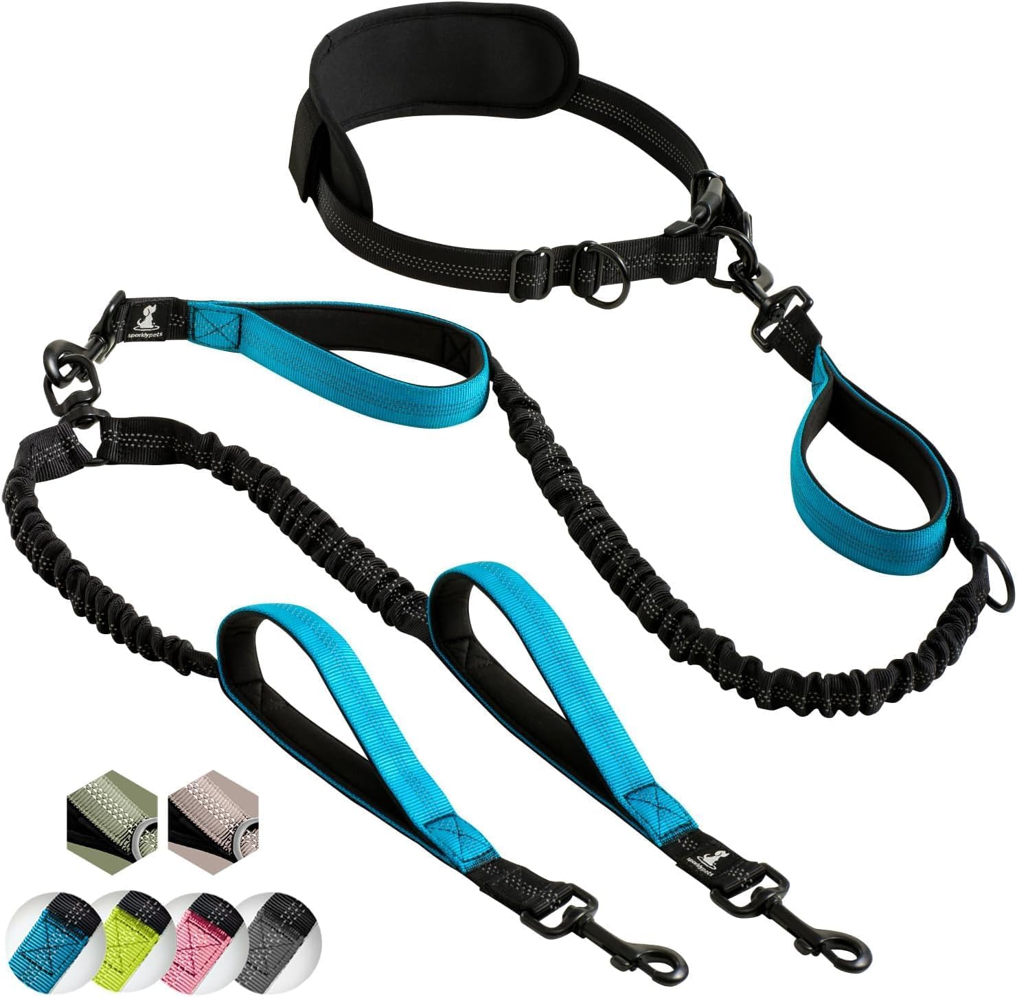 SparklyPets Hands Free Double Dog Lead Splitter – Dual Dog Leash for ...