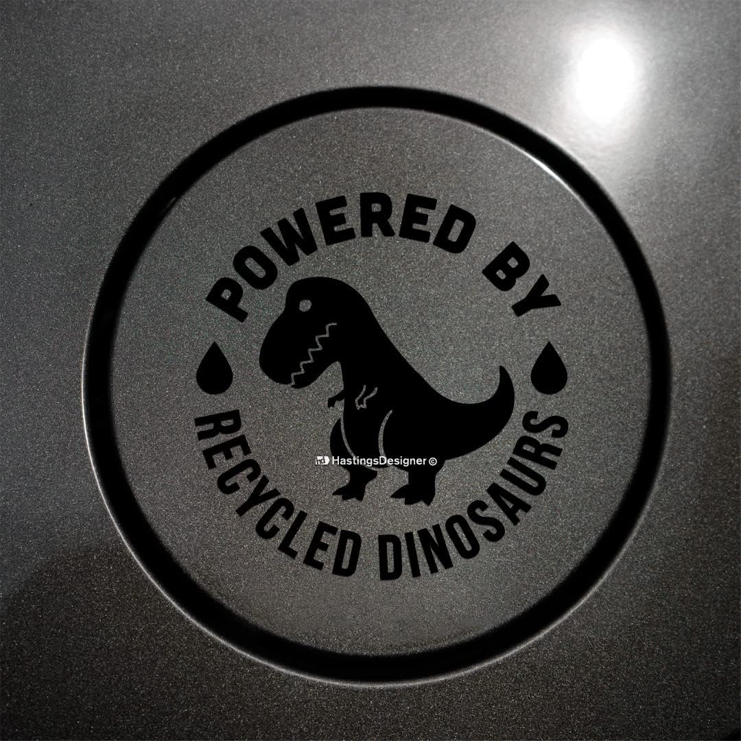 HastingsDesigner POWERED BY RECYCLED DINOSAURS Funny Fuel Lid Cover ...
