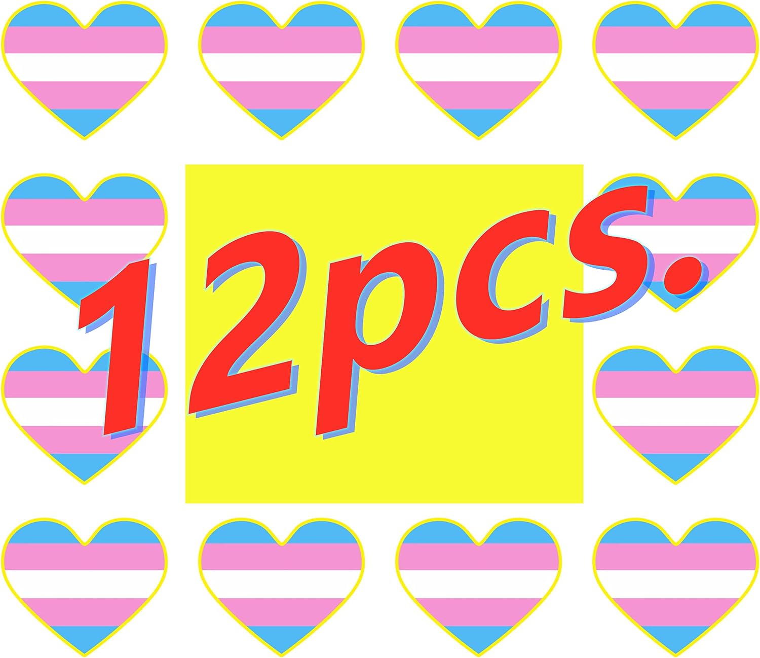 Amazon.com: 12/25/50 pcs Metal hearts Transgender Pride Pin Transgender ...