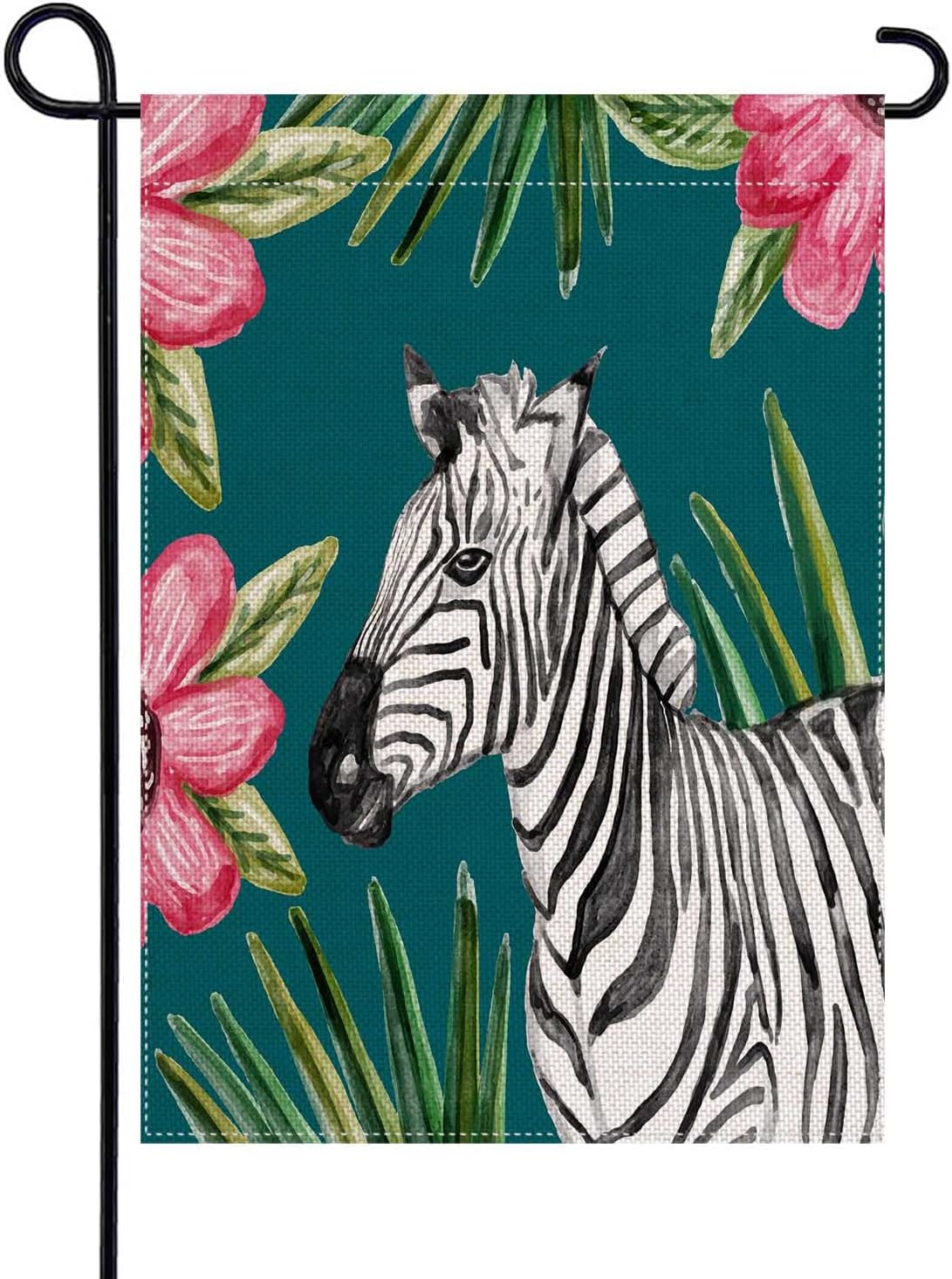 Amazon.com : Uanvaha Zebra Garden Flags for Outside 12.5X18 Double ...