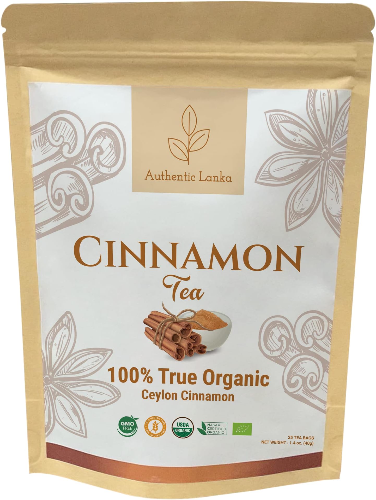 Amazon.com : Authentic Lanka Ceylon Cinnamon Tea, Herbal Spice Tea ...