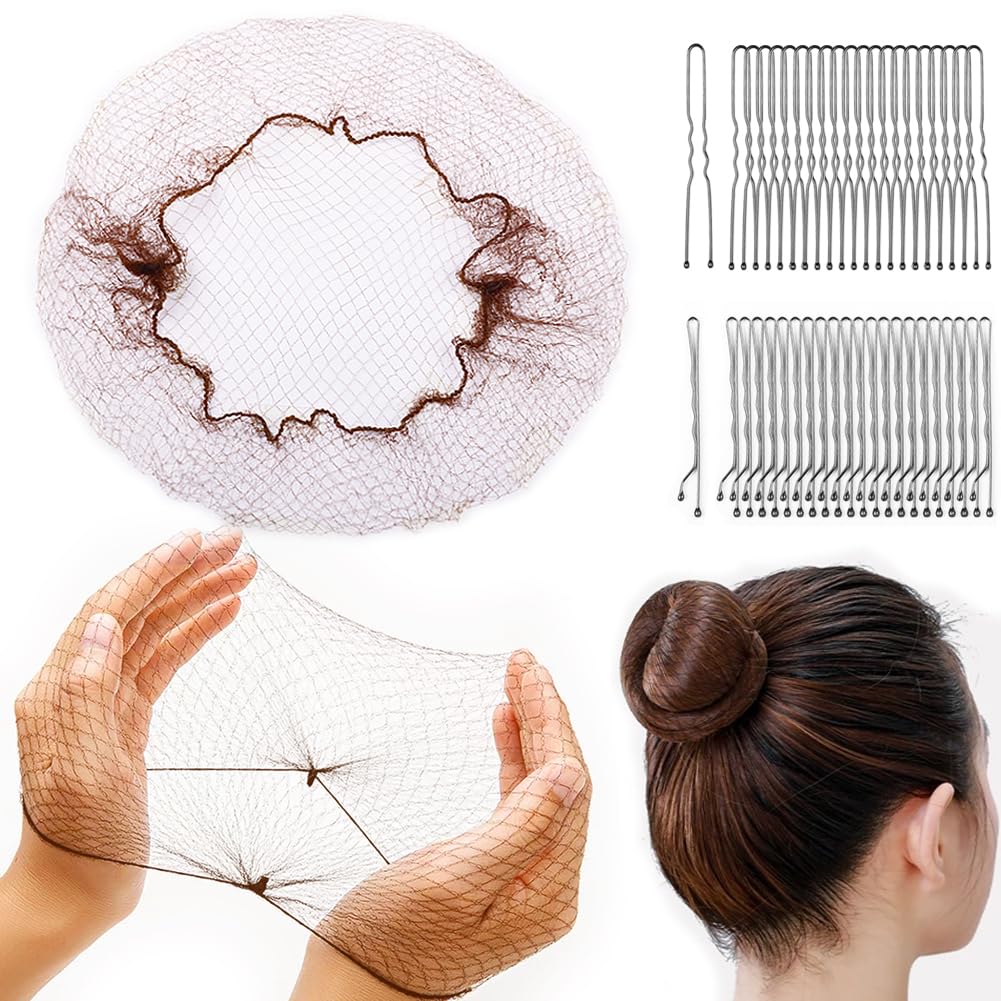 Amazon.com: 130PCS Hair Nets Set Invisible Elastic Hair Nets for Women ...