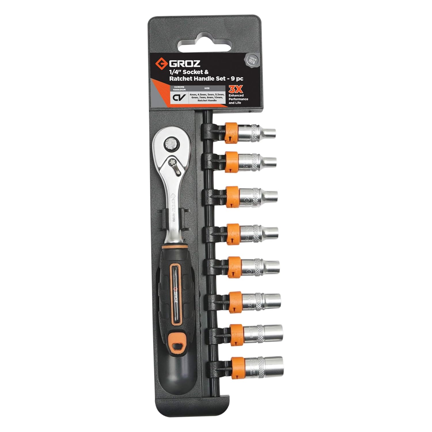 GROZ 9 pcs Hex Socket Set with Ratchet Handle| Ideal for loosening ...