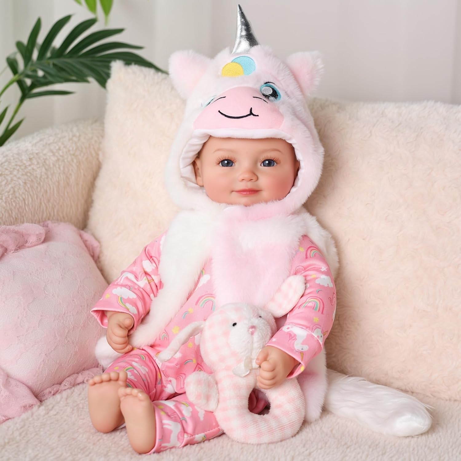Amazon.com: BABESIDE Baby Doll Girl, 15" Realistic Baby Doll with Blue ...