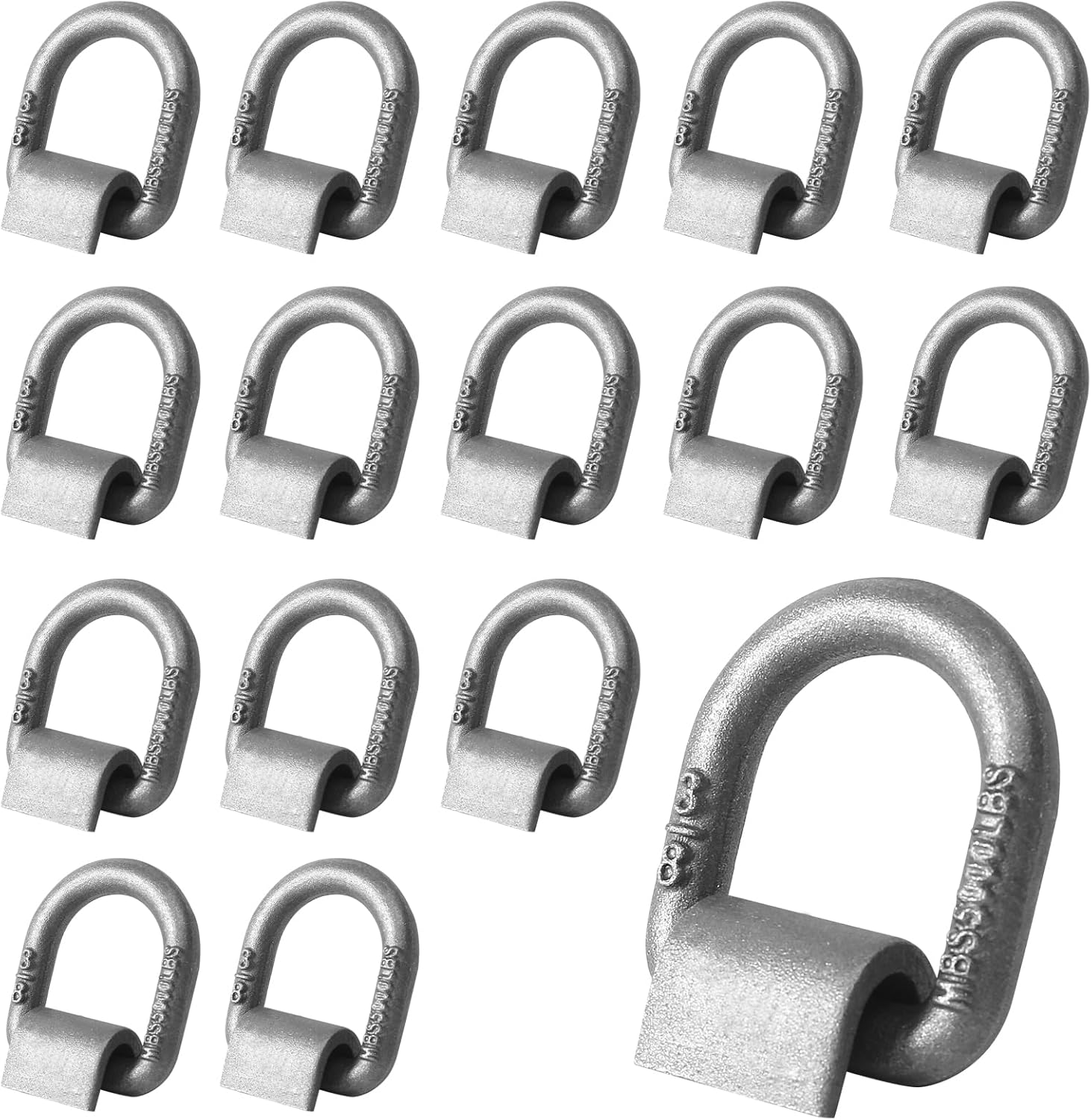 JTZFD Heavy Duty Weld-On Forged D Ring with Welding Clips (16, 3/8 ...