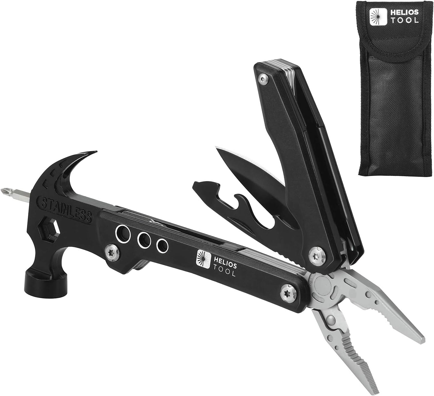 Helios Tool Multi-tool Hammer with Multiple Functions and Nylon Case ...
