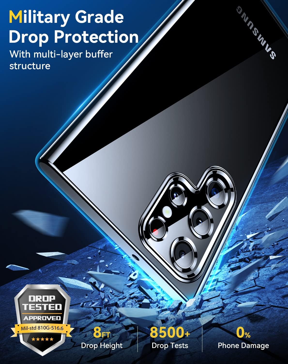 Humixx Funda diseñada para Samsung Galaxy S22 Ultra, no amarillea ...