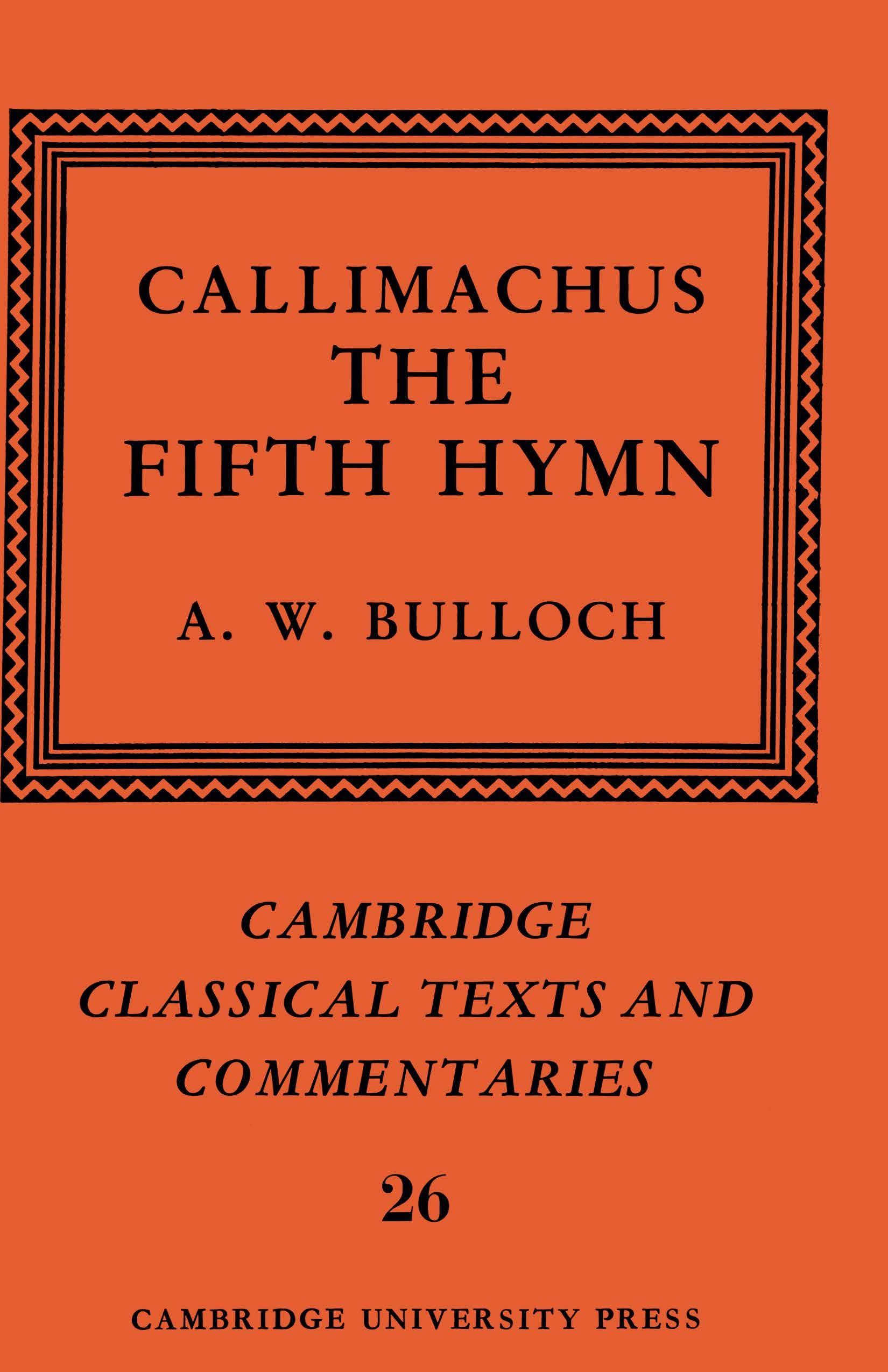 Amazon.com: Callimachus: The Fifth Hymn: The Bath of Pallas (Cambridge ...