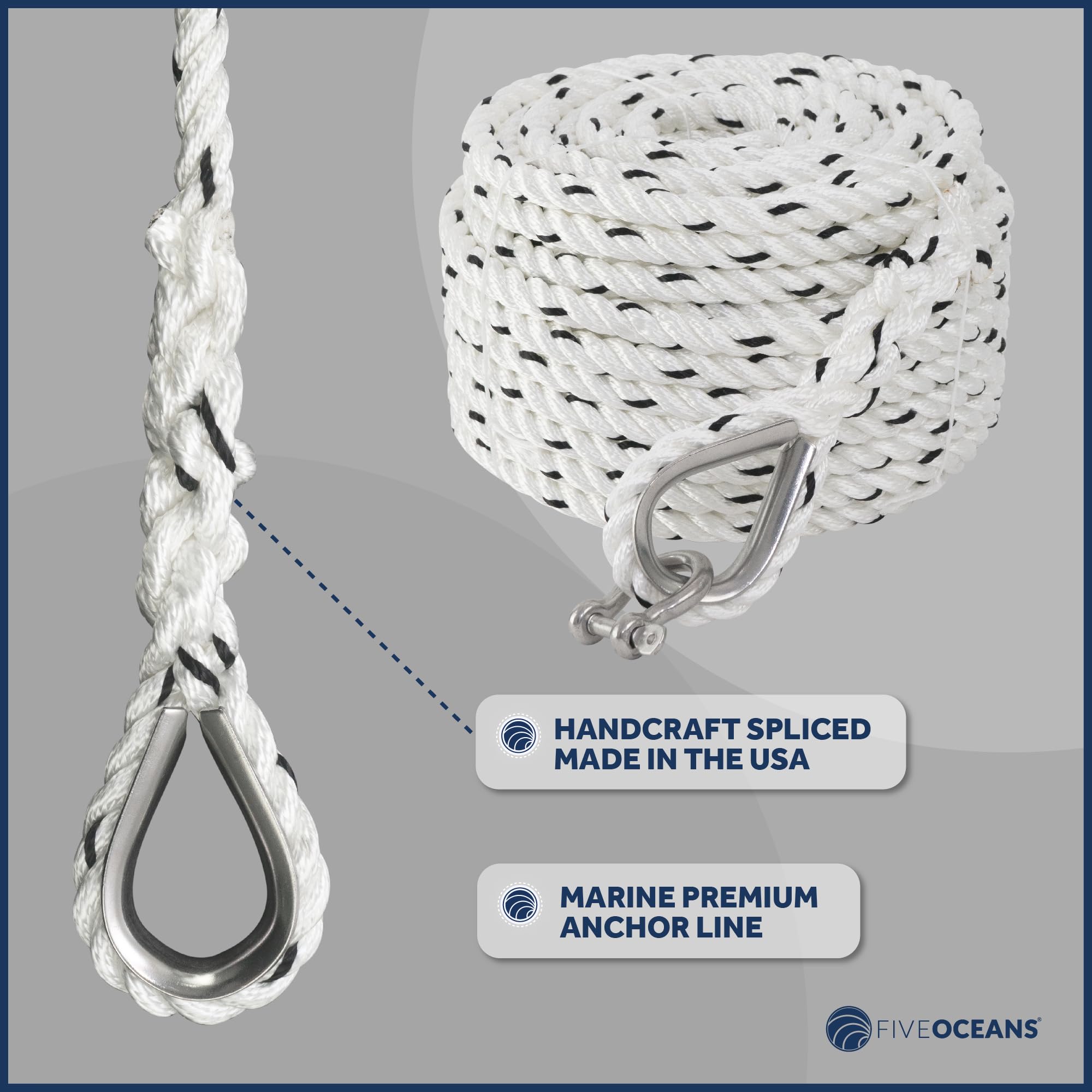 Snapklik.com : Anchor Line 9/16 Inch X 100 Ft - Anchor Rope Line ...
