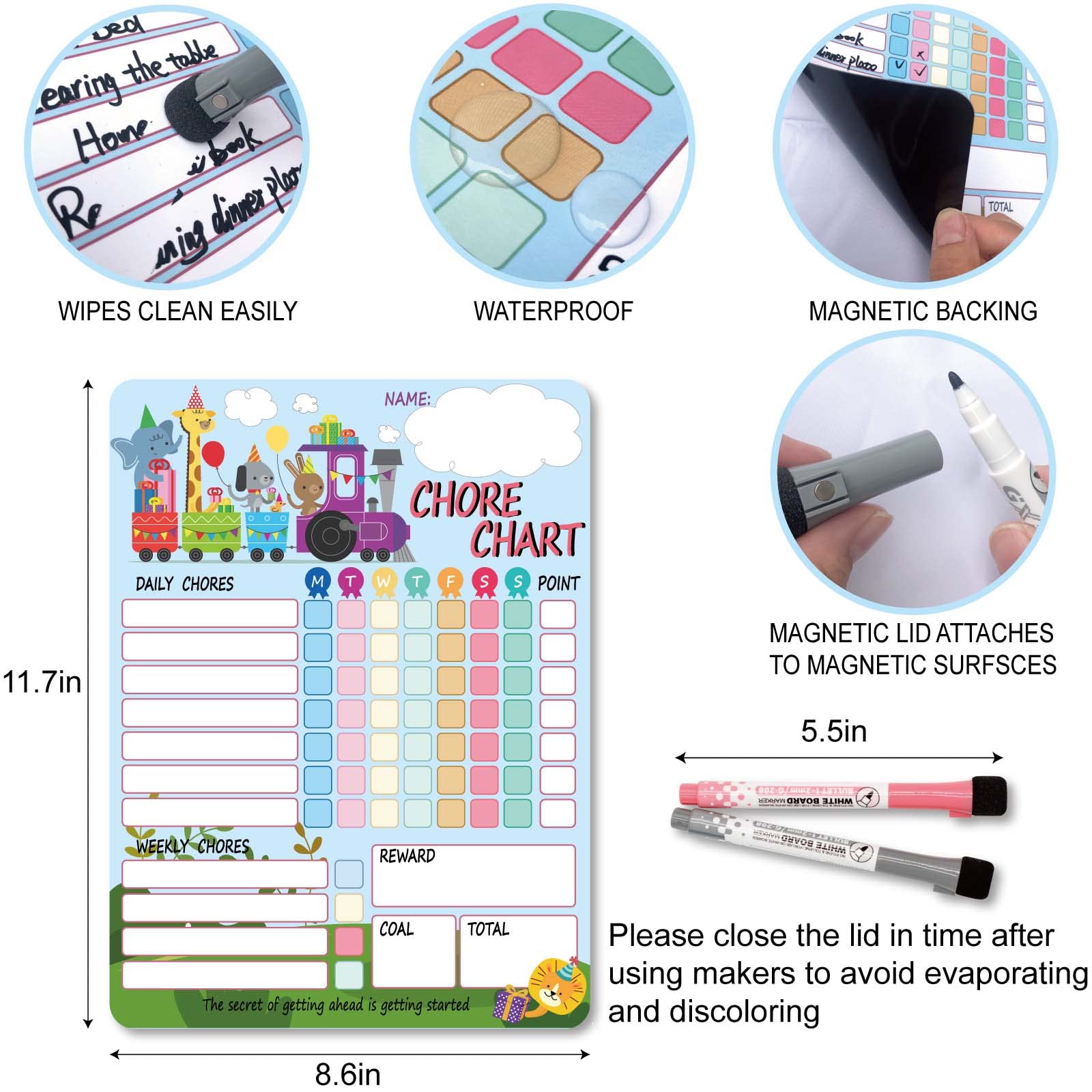 M2YL1DAO Kids Chore Chart Magnetic Reward Chart for Kids Good Behavior ...