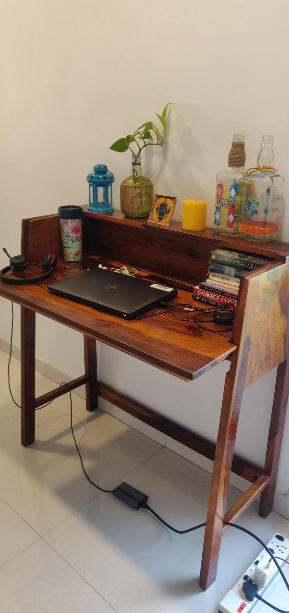 Craftswood Solid Wooden Study Table with Bookshelf | Wood Study Table ...