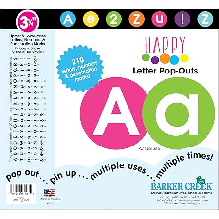 Amazon.com : Barker Creek Letter Pop-Outs, 2" Neon, Multicolor Designer ...